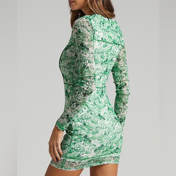 Showpo. | Dresses | Showpo Anakin Long Sleeve Mesh Mini Dress In ...